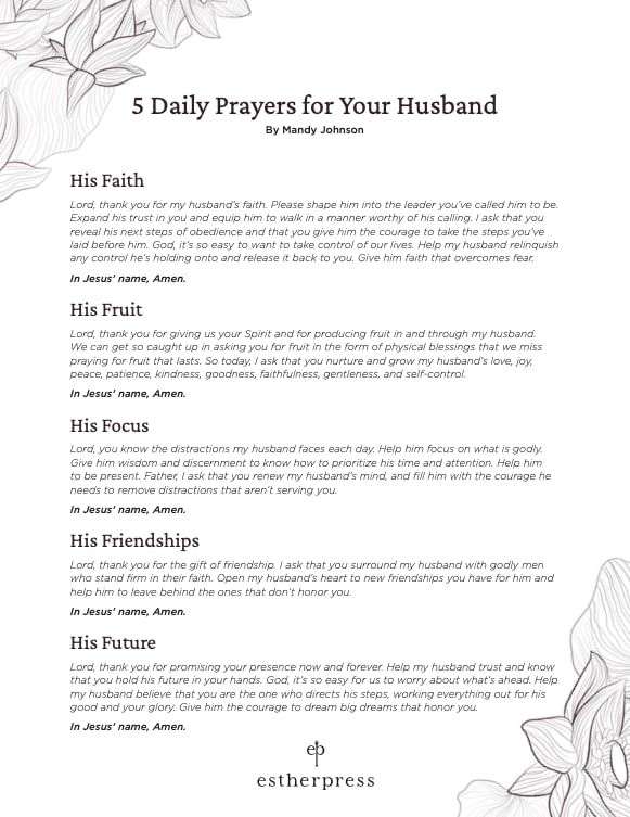 5 Daily Prayers for Your Husband